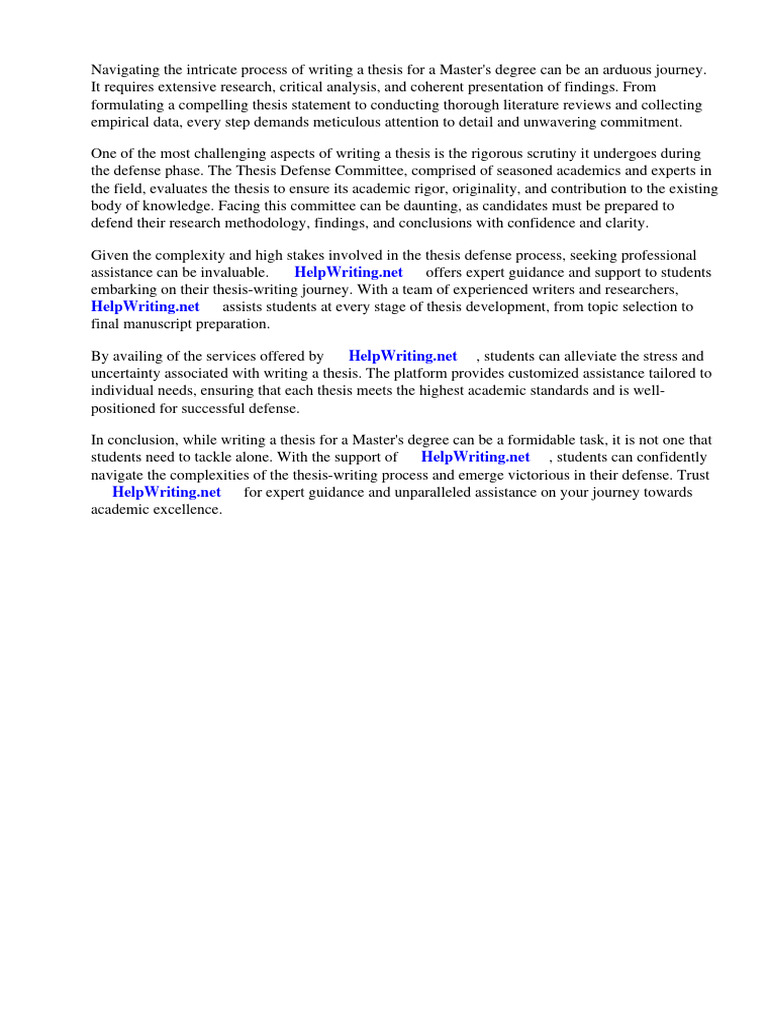 Thesis Defense Committee For Master Degree | PDF