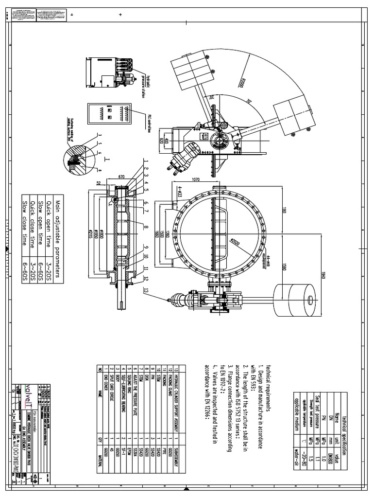 D2 - Combined Hydraulic CheckValve DN1800 PN10 - Rev B CONTRAPESO | PDF
