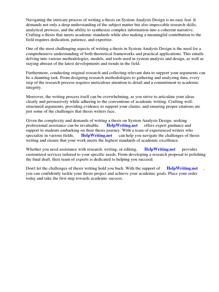 Thesis System Analysis Design | PDF | Thesis | Expert