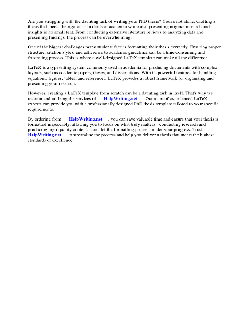 Sample PHD Thesis Template Latex | PDF | Thesis | Doctor Of Philosophy