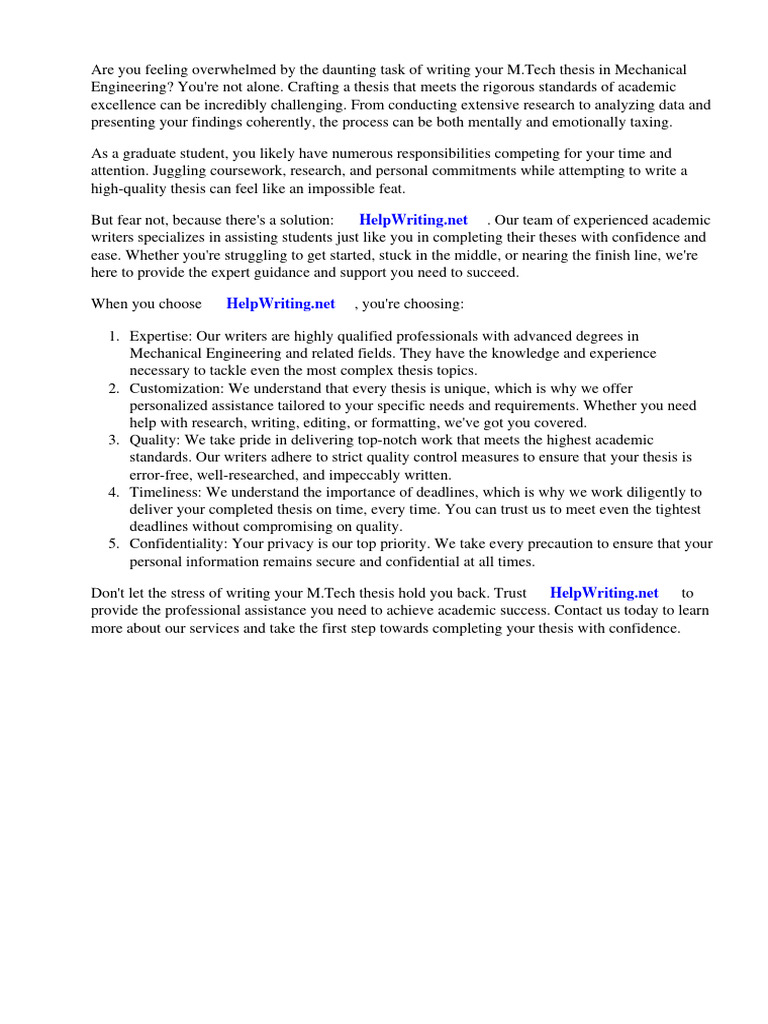 M.tech Thesis in Mechanical Engineering Download | PDF