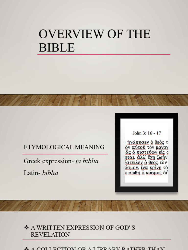 Overview of The Bible CH 1 Theo 100 | PDF