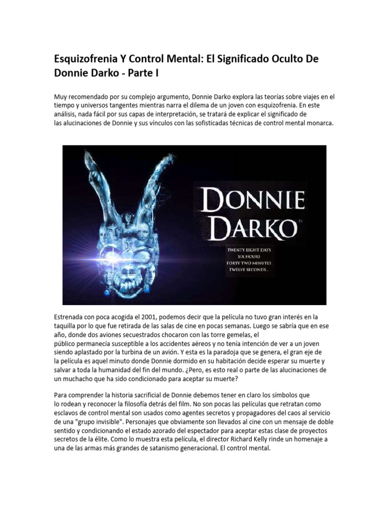 42 - Esquizofrenia Y Control Mental en Donnie Darko | PDF | Gnosticismo | Jesús
