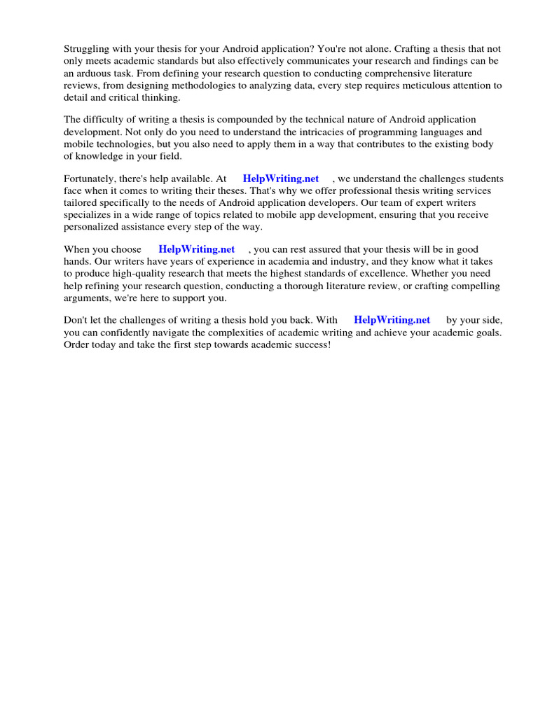 Example Thesis For Android Application | PDF | Android (Operating System) | Mobile App