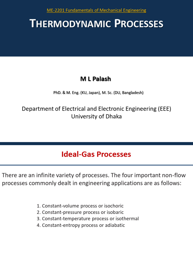 Lec 03 Theromodynamic Processes (Autosaved) | PDF | Science & Mathematics | Technology & Engineering