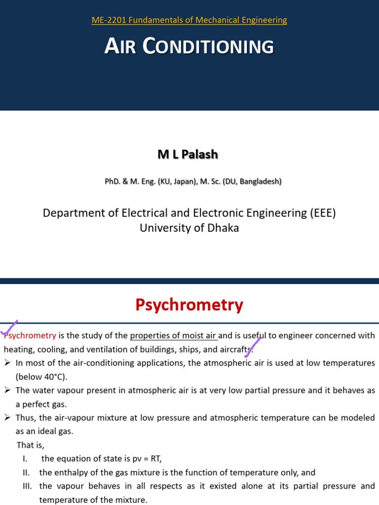 Lec 04 Air Conditioning | PDF | Air Conditioning | Humidity