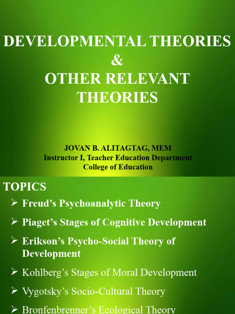 Developmental Theories and Other Relevant Theories | PDF | Schema ...