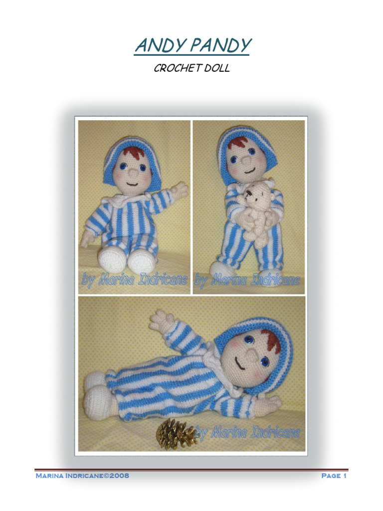 Andy Pandy Crochet Doll Pattern | PDF | Knitting | Crochet