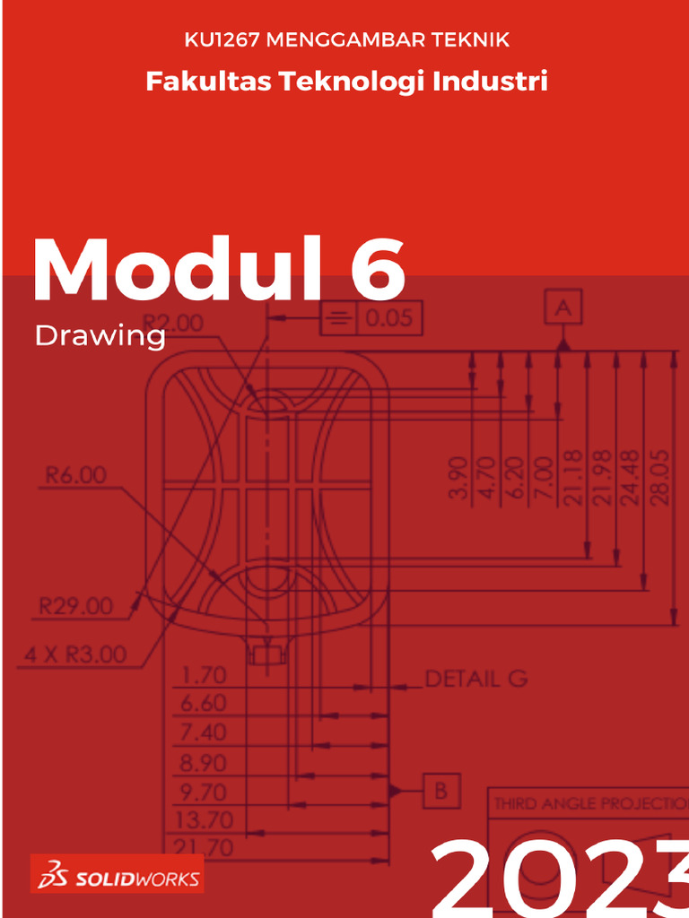KU1267 Menggambar Teknik Modul 6: Drawing | PDF