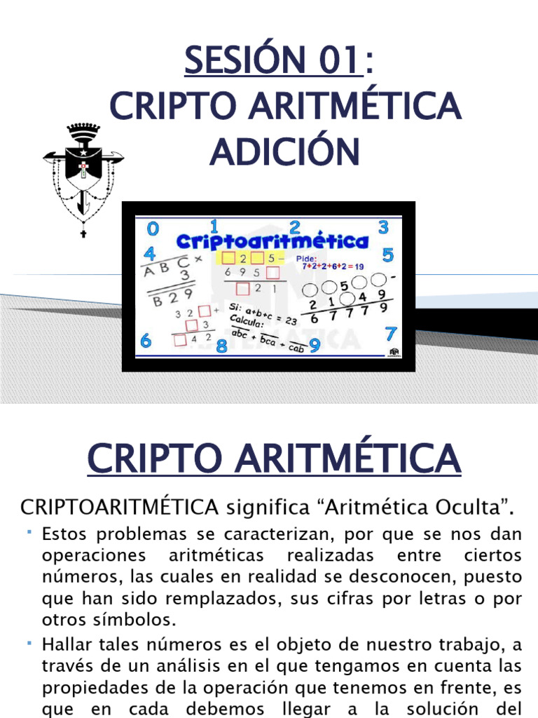 Capítulo 01 Cripto Aritmética Adicion | PDF | Aritmética | Matemáticas