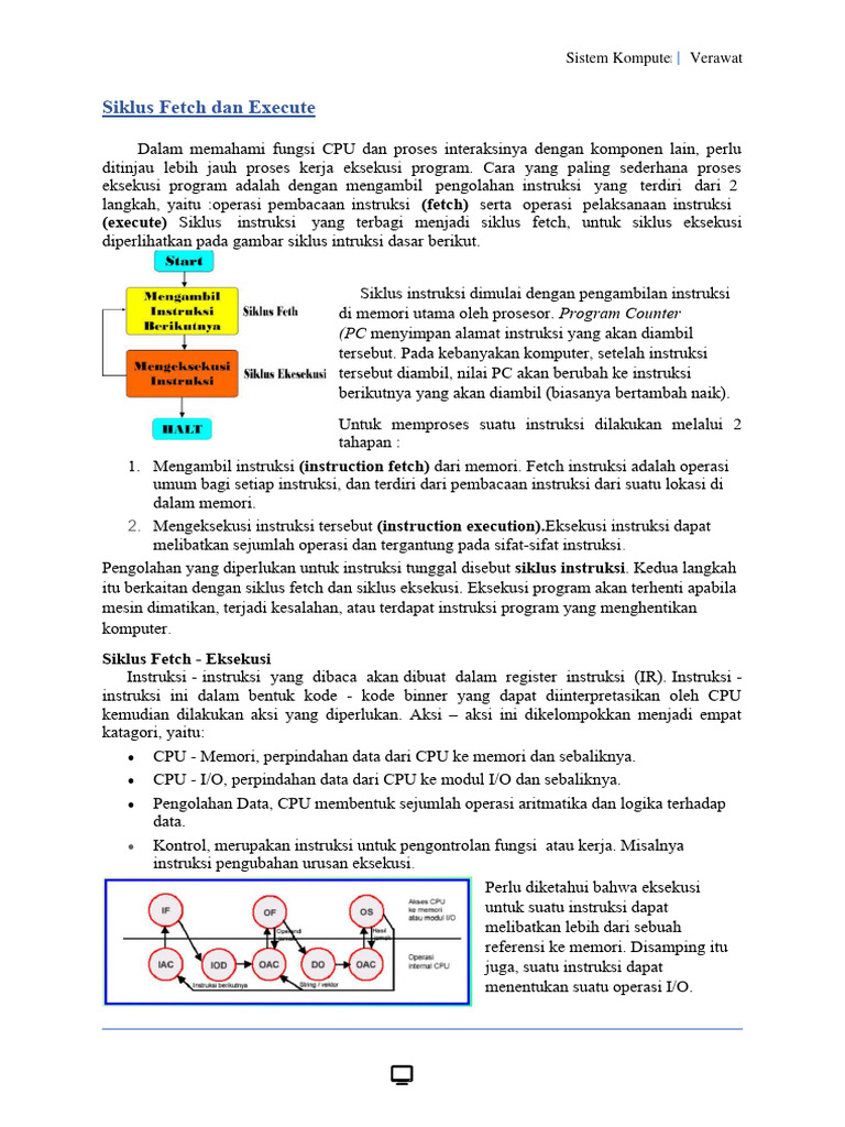 Siklus Fetch dan Execute pada CPU | PDF