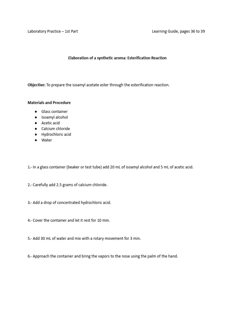 Esterification Reaction: Isoamyl Acetate Lab | PDF | Ester | Ethanol