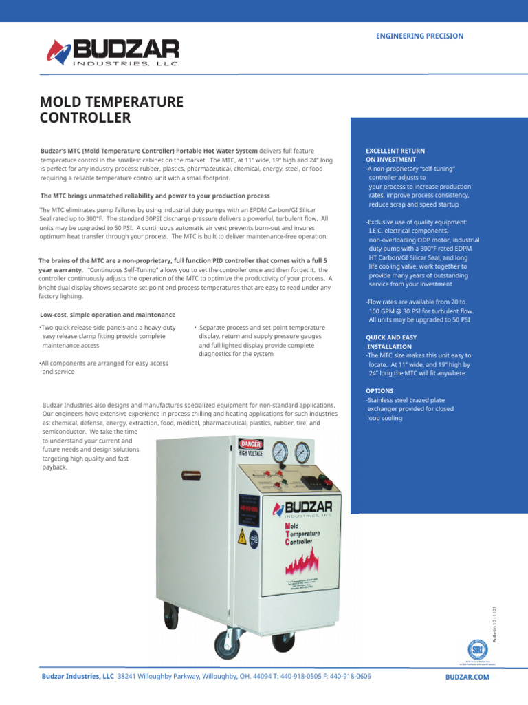 Budzar MTC: Compact Temperature Control | PDF | Pump | Physical Sciences