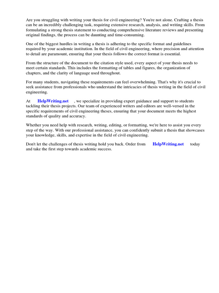 Civil Engineering Thesis Help | PDF | Thesis | Engineering