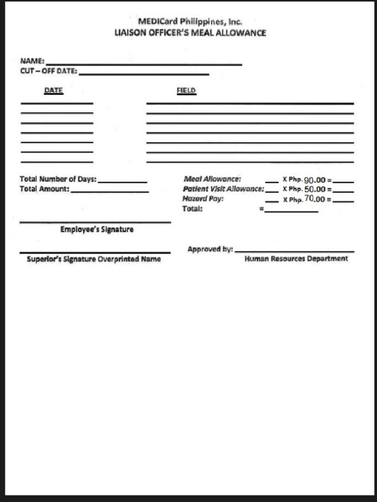 Meal Allowance | PDF