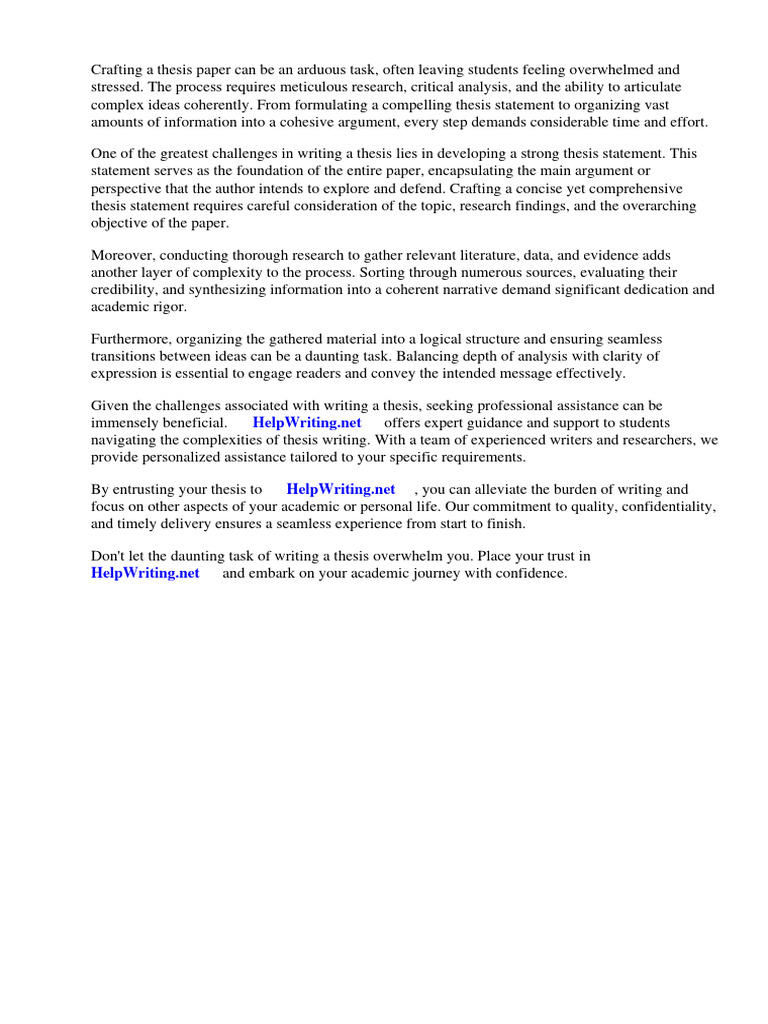 Writing Paper Thesis Statement | PDF | Essays | Thesis