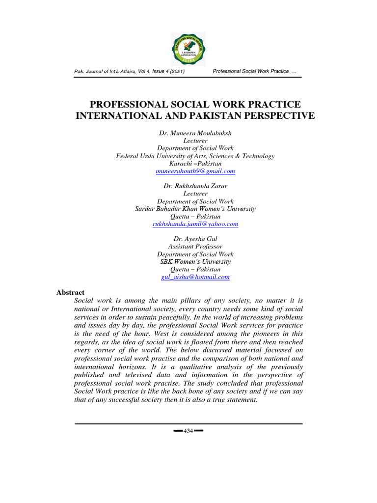 Social Work Practice in Pakistan | PDF | Social Work | Theory