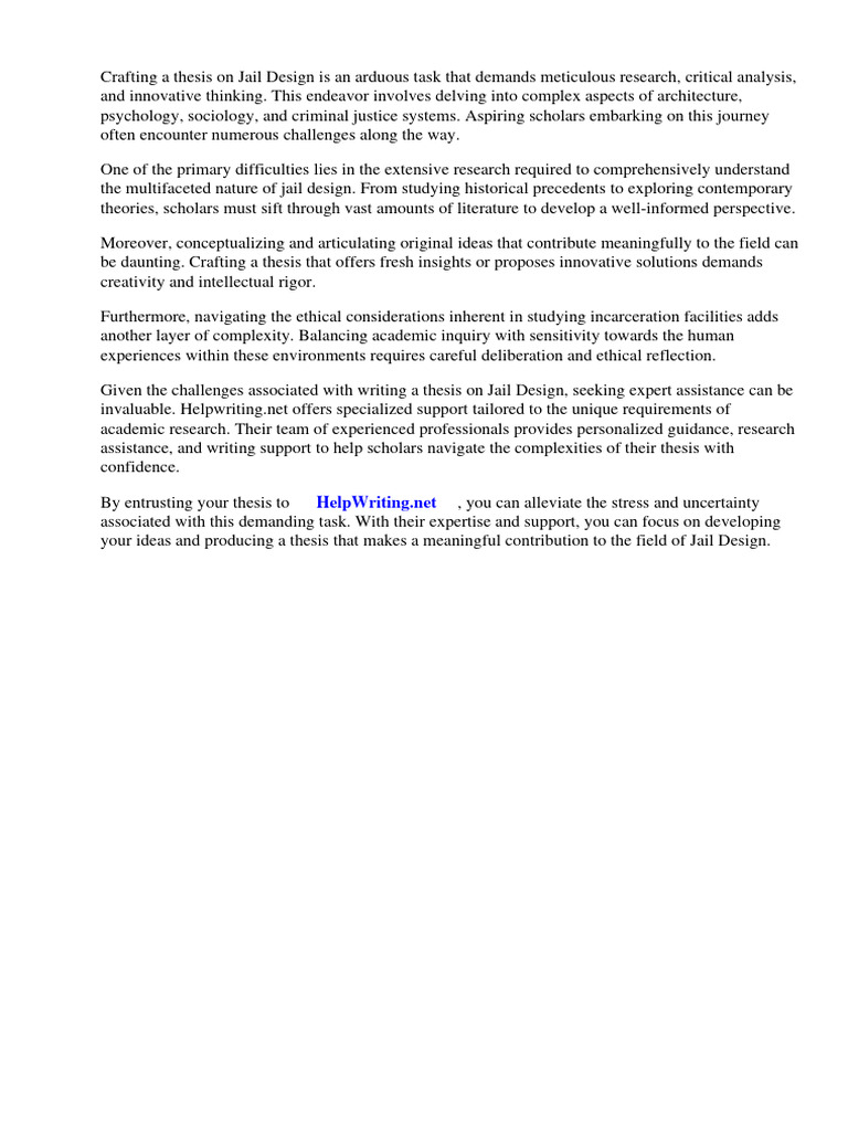 Jail Design Thesis | PDF