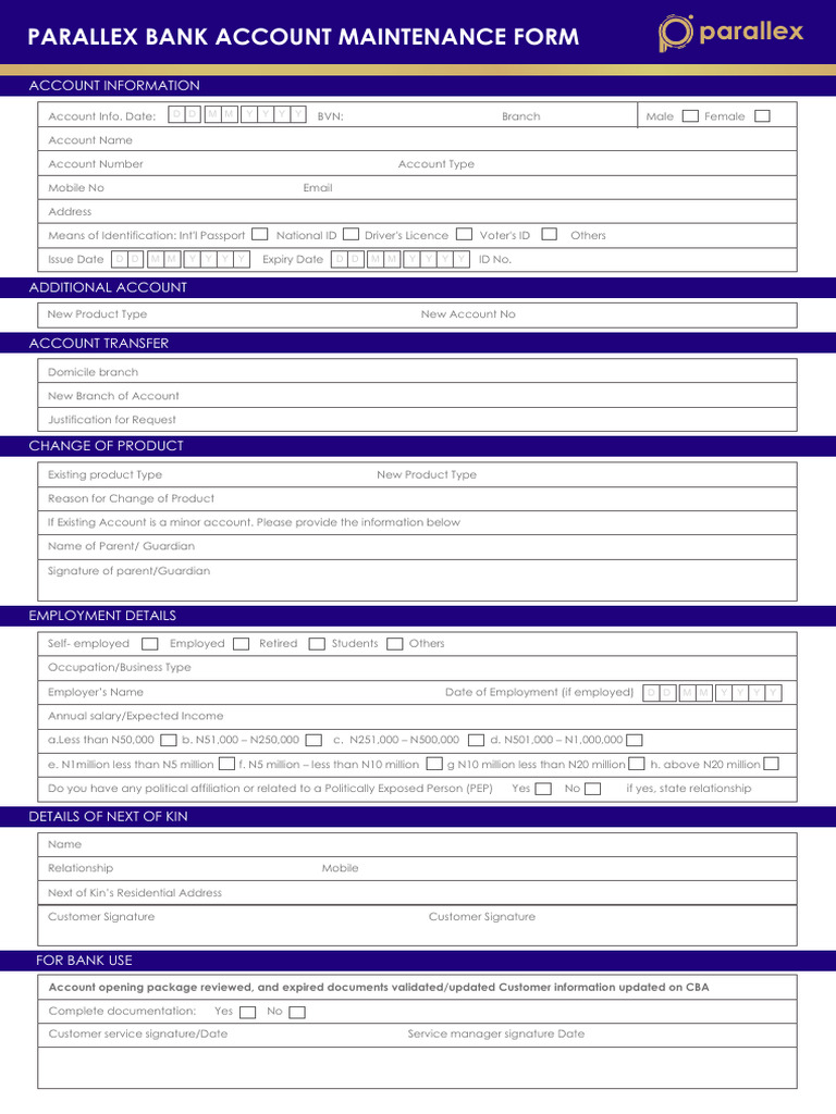 Account Maintenance Form (002)-1 | PDF