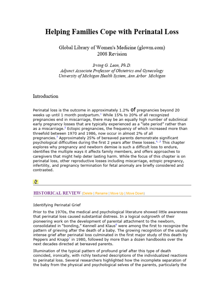 Helping Families Cope With Perinatal Loss | PDF | Grief | Miscarriage