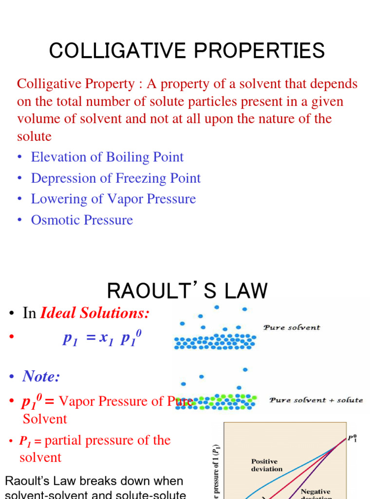 Colligative Properties | PDF | Chemistry | Physical Sciences