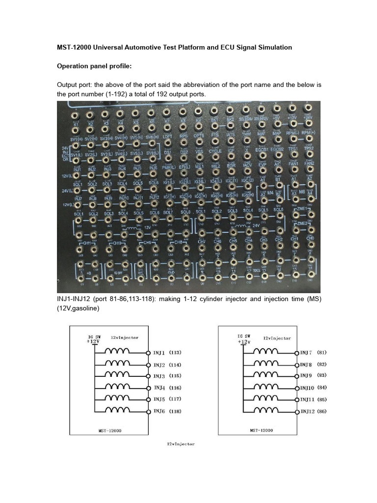 MST 12000 Operation Panel Profile and Wave Setting Method | PDF