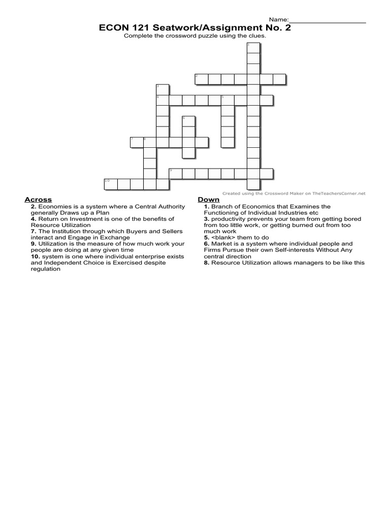 ECON 121 Seatwork-Assignment No. 2 | PDF