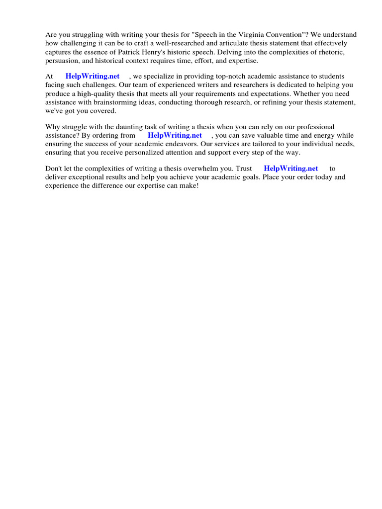 Thesis of Speech in The Virginia Convention | PDF | Rhetoric | Persuasion
