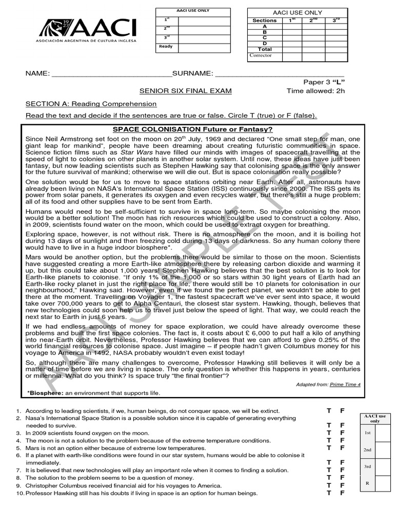 S6 P3 Space Colonisation Future or Fantasy | PDF | Space Colonization | Outer Space