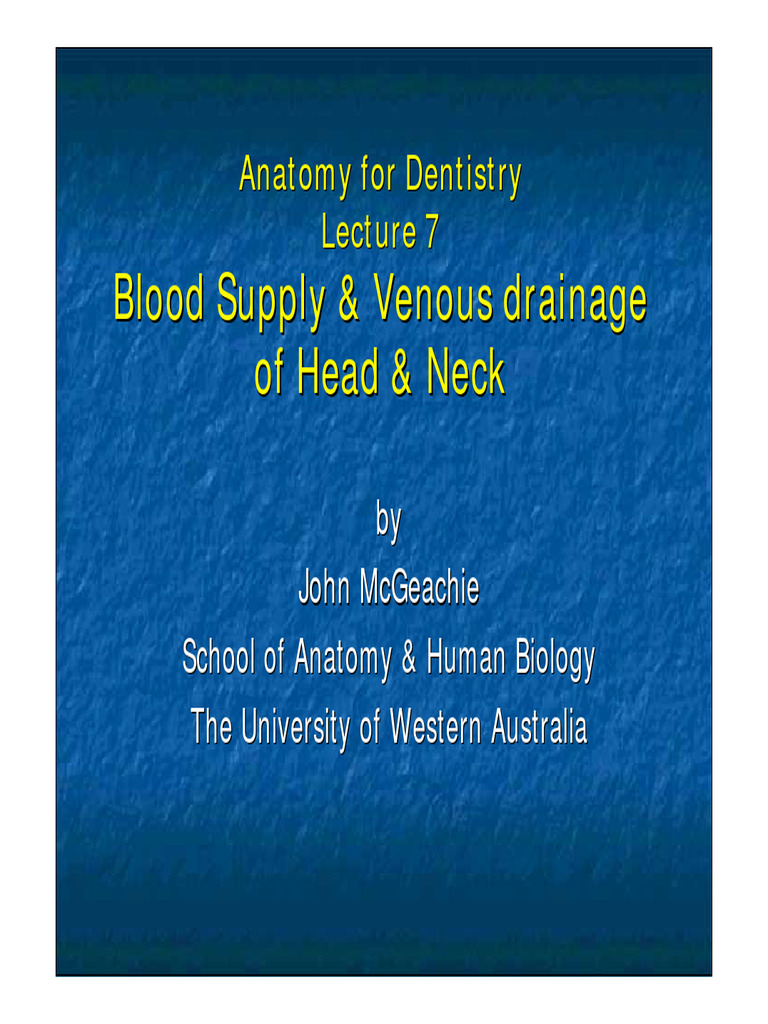 Blood Supply and Venous Drainage of Head and Neck | PDF | Science ...