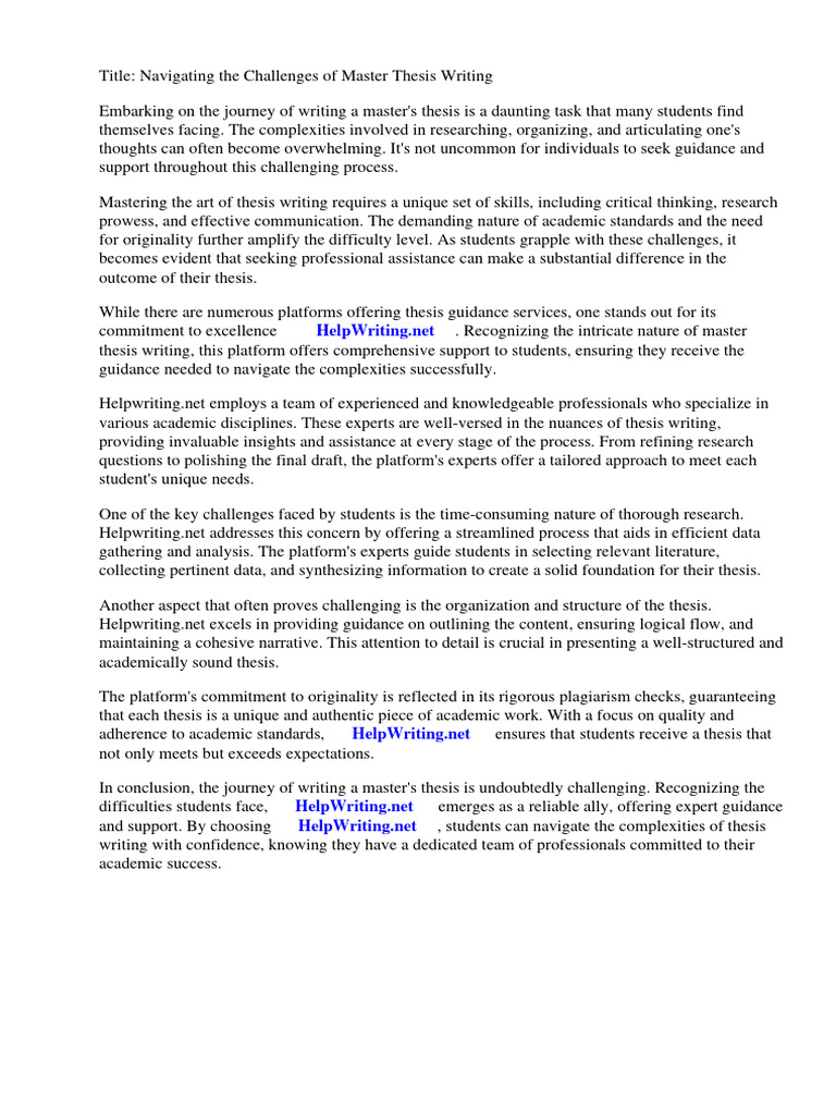 Master Thesis Guidance | PDF | Thesis | Doctor Of Philosophy