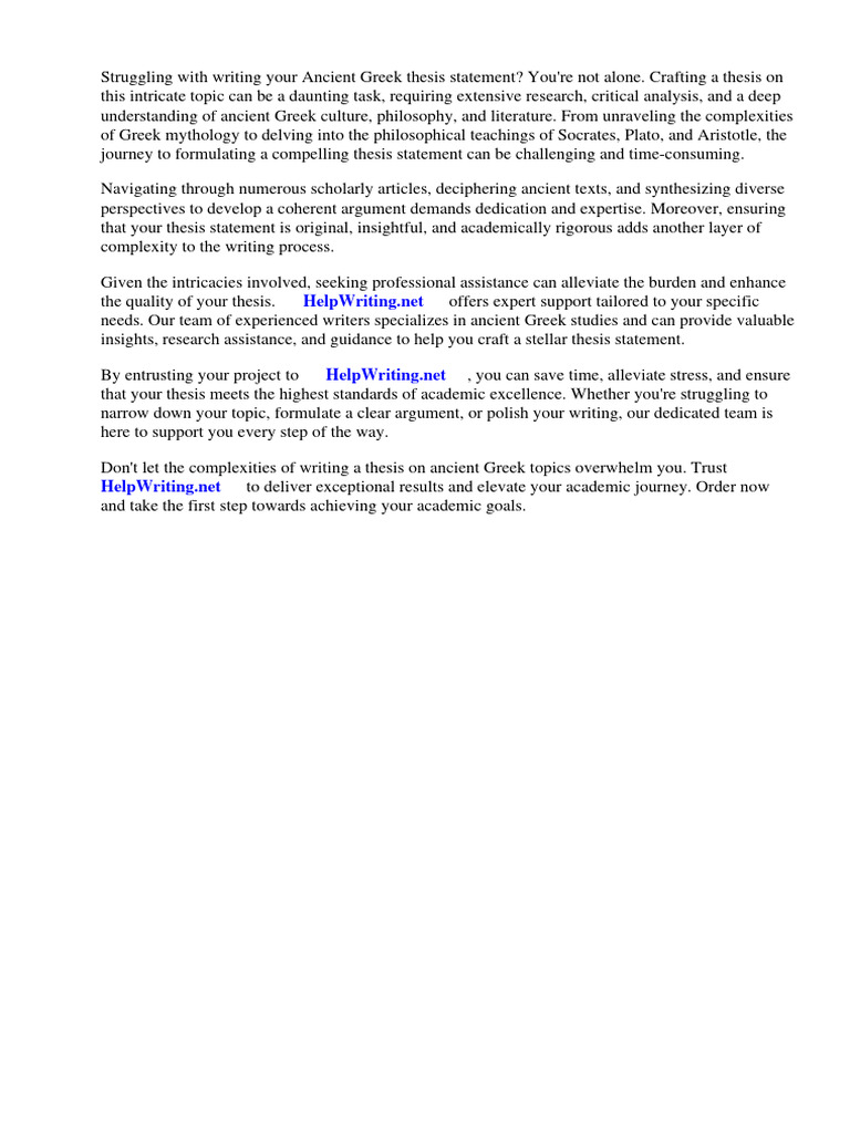 Ancient Greek Thesis Statement | PDF | Ancient Greece | Greece