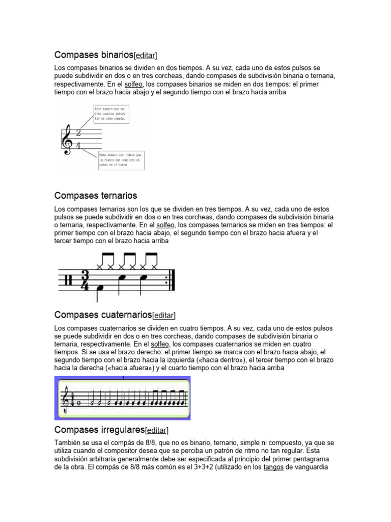 Tipos de Compases y Ritmos y El Sonido y Sus Cualidades | Descargar gratis PDF | Sonido | Las ...