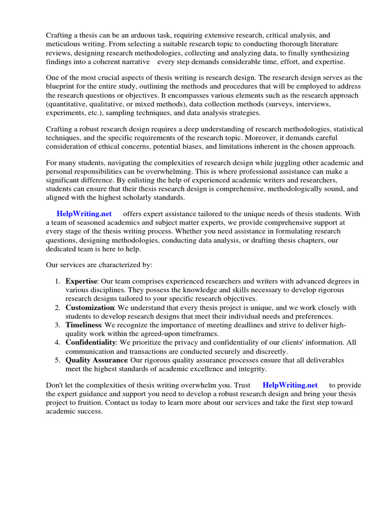 Research Design Sample Thesis | PDF