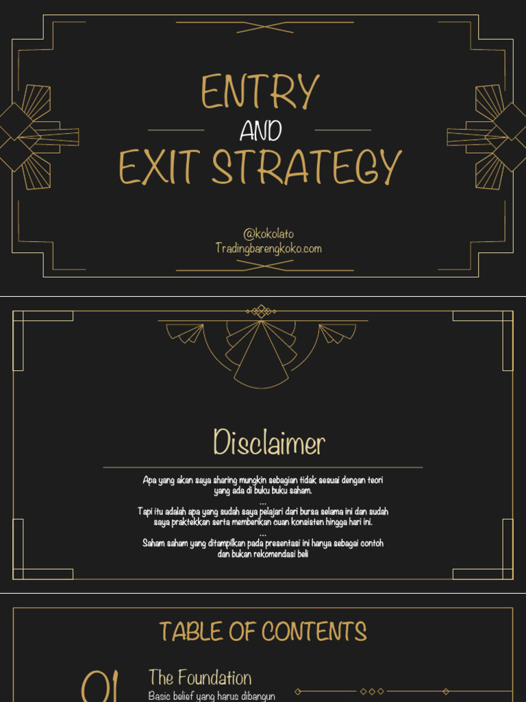 Entry & Exit Strategy | PDF