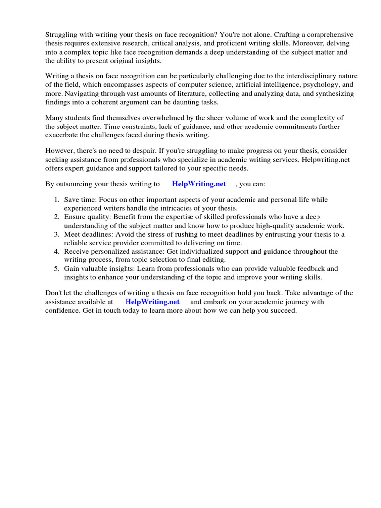 Thesis Report On Face Recognition | PDF | Biometrics | Principal Component Analysis