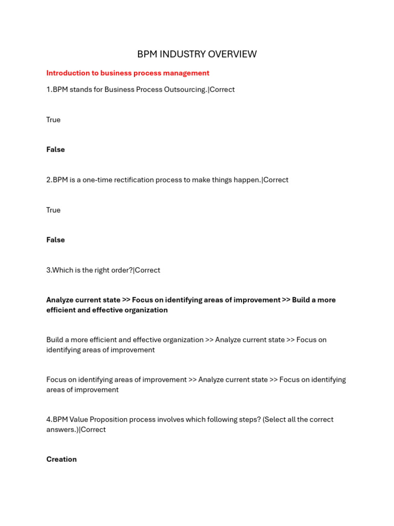 BPM Industry overview | PDF | Outsourcing | Business Process Management
