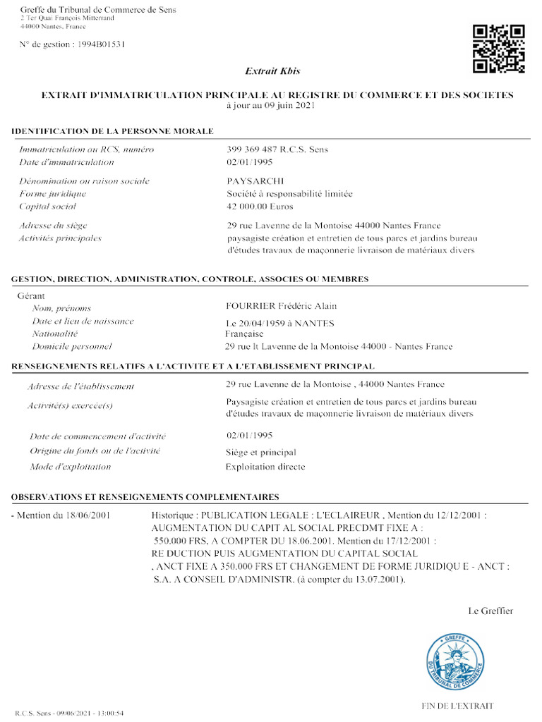Kbis | PDF