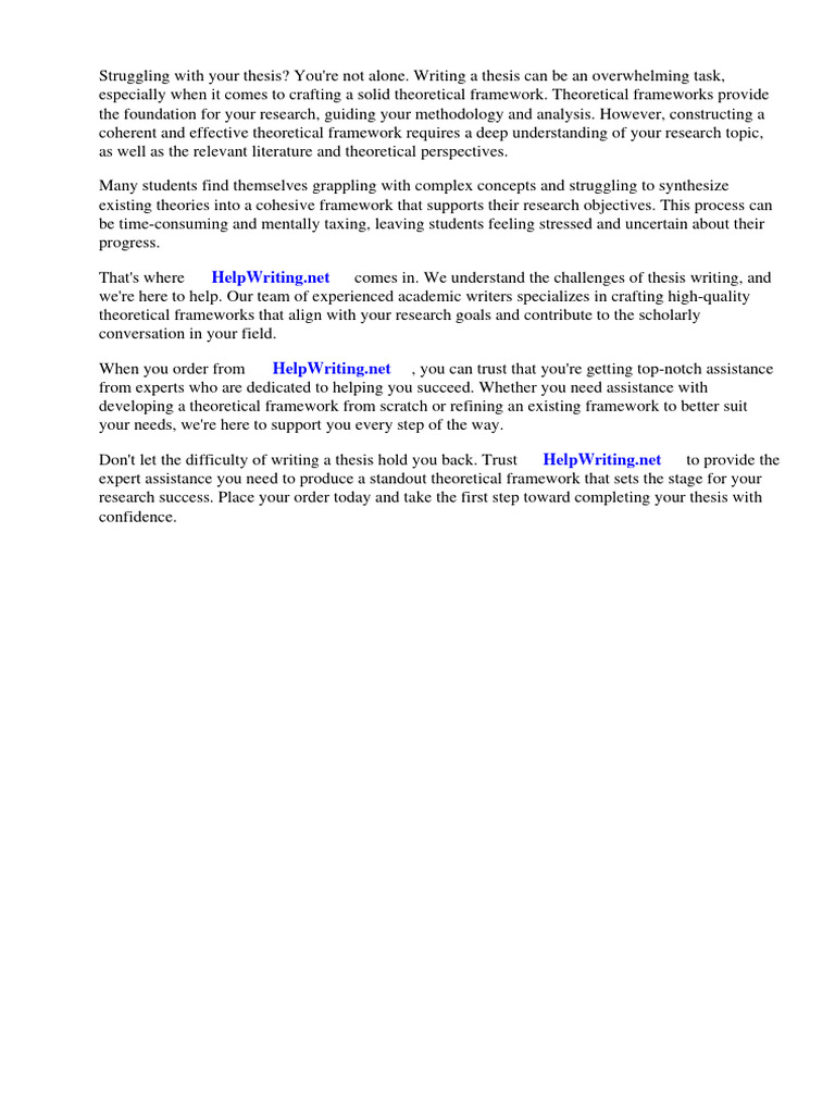 Examples Of Theoretical Framework In Thesis Pdf