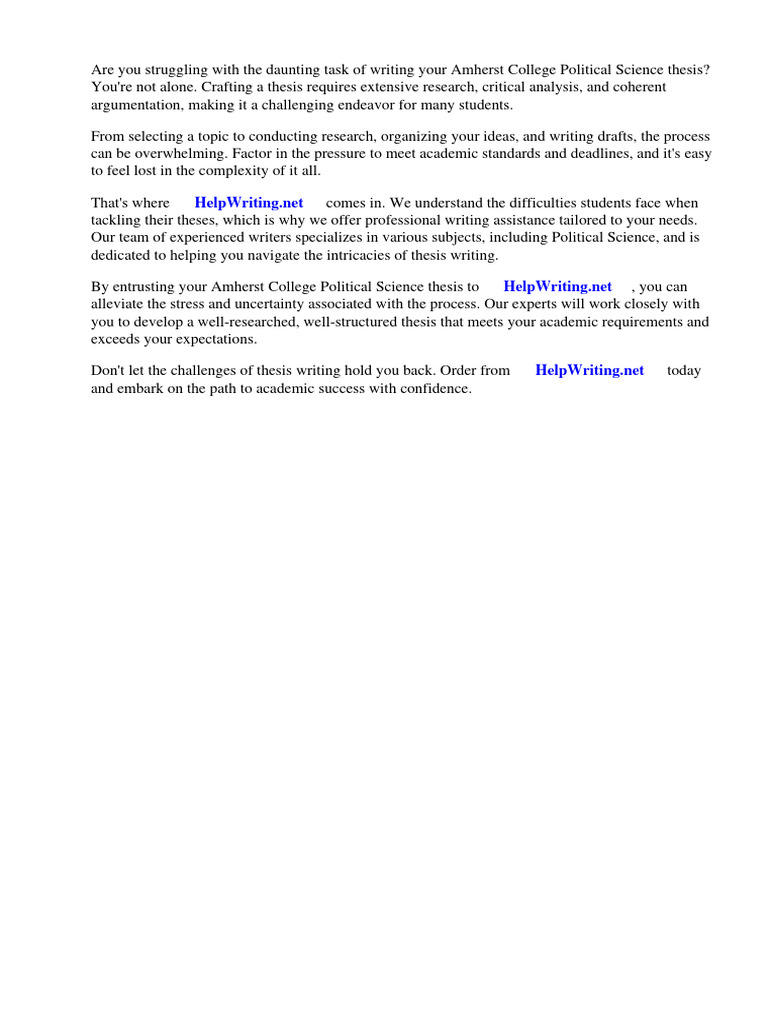 Amherst College Political Science Thesis | PDF | Thesis | Science