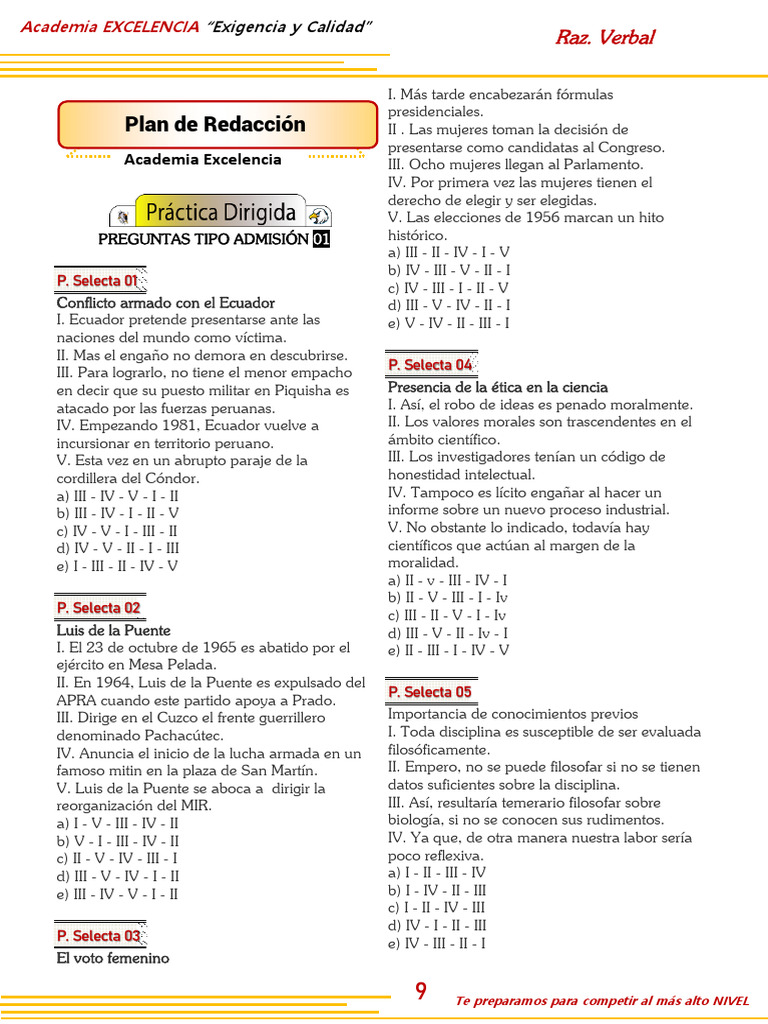 003 RV Repaso Excelencia Mayder !!!! | PDF | Razonamiento inductivo | Enfermedad de Parkinson
