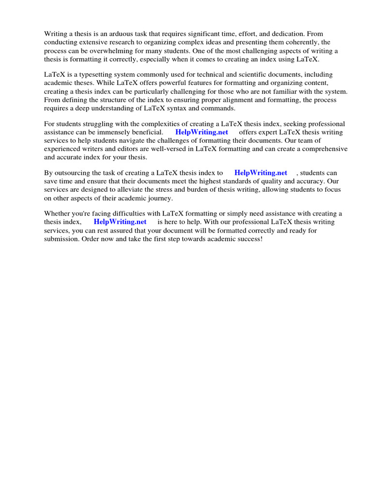 Latex Thesis Index | Download Free PDF | Thesis | Te X