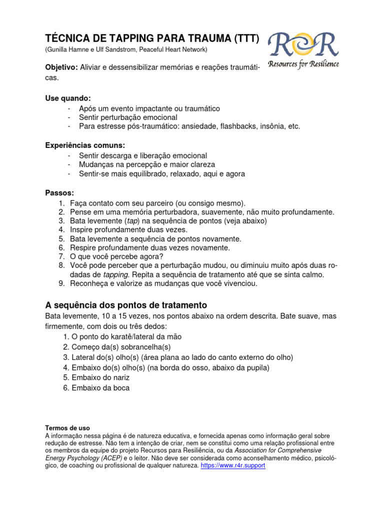 23 Portuguese Trauma Tapping Technique.hj edit | PDF | Trauma psicológico