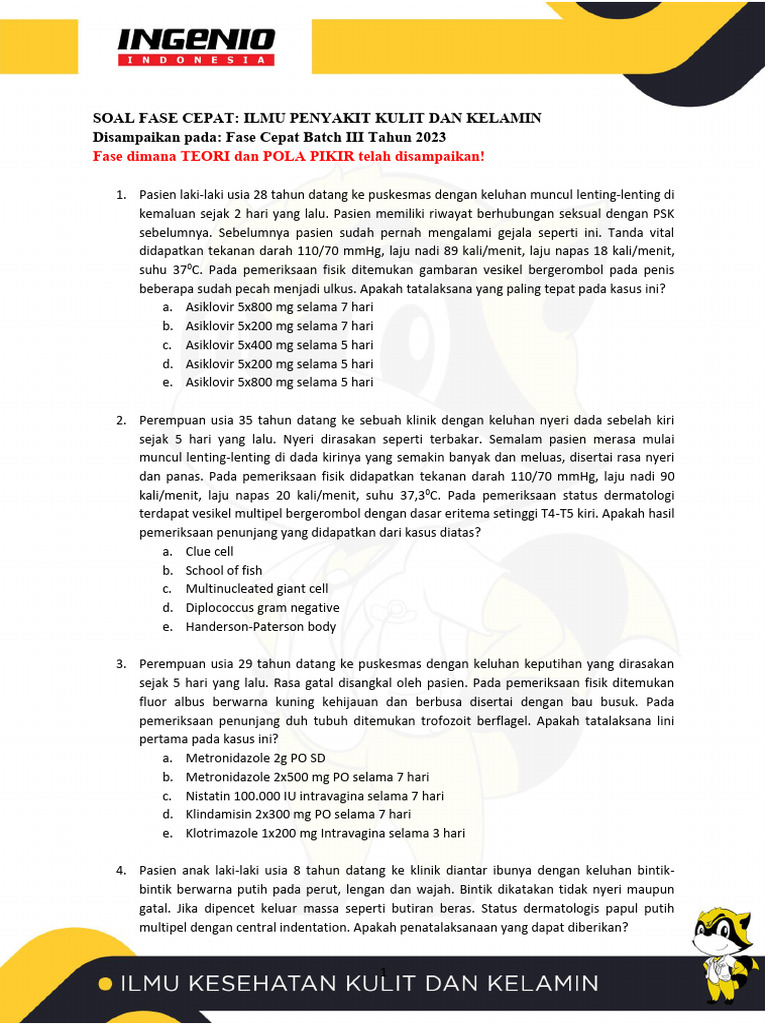 Ikk - Soal Fase Cepat - Batch Iii 2023 | PDF