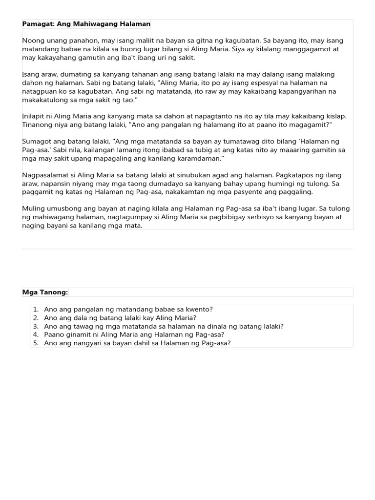 Ang Mahiwagang Halaman | PDF