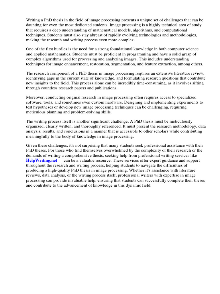 PHD Thesis Image Processing PDF | PDF | Thesis | Digital Image