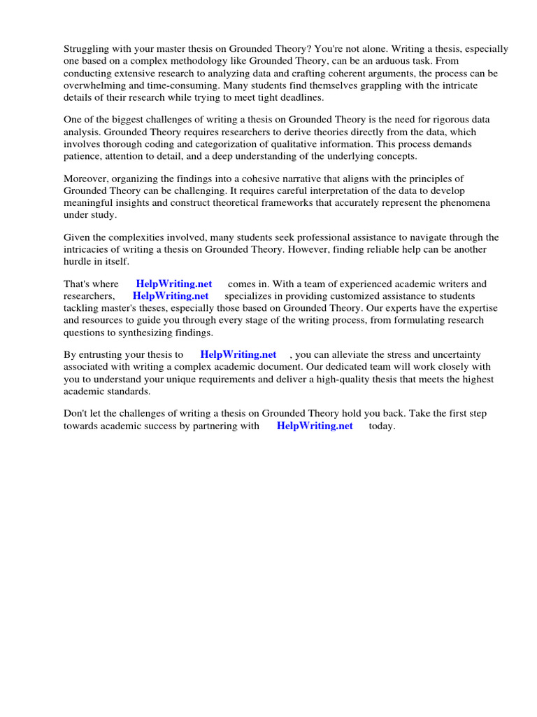 Master Thesis Grounded Theory | PDF | Methodology | Qualitative Research