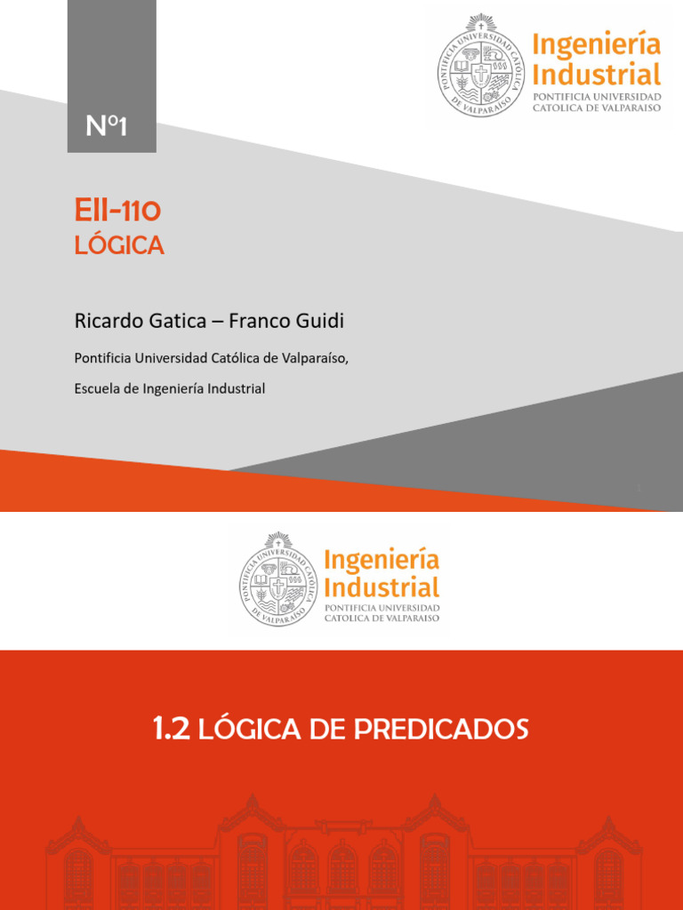 02 Lógica de Predicados - EII1102S2023 | PDF | Proposición | Lógica de primer orden