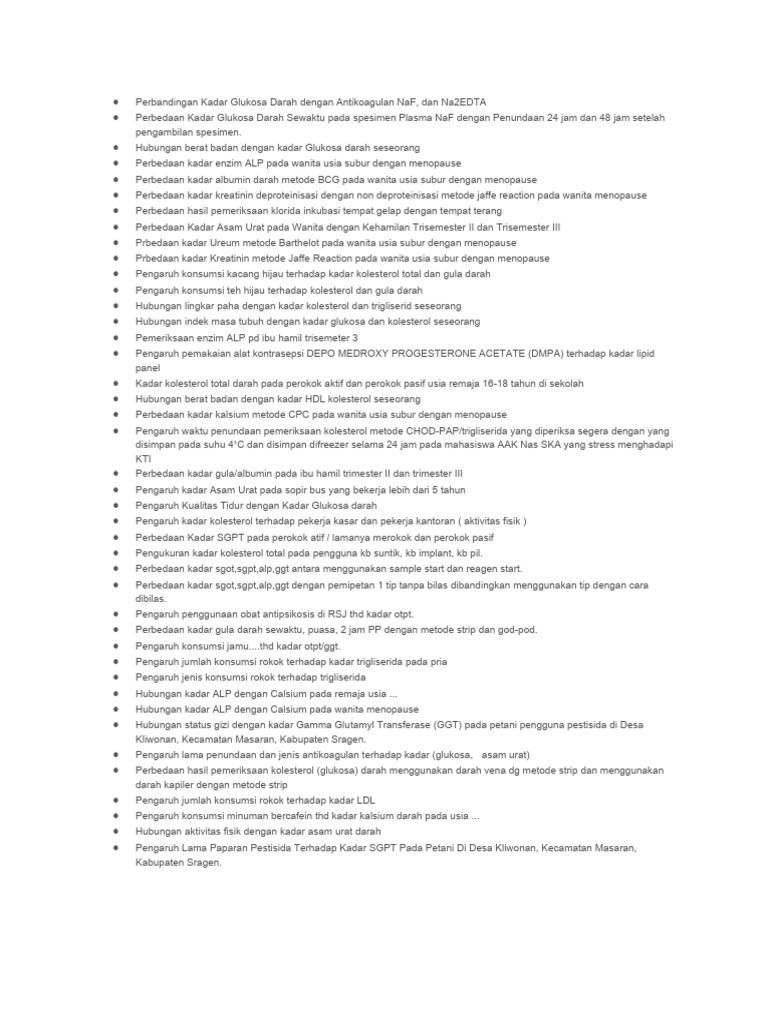 Perbandingan Kadar Glukosa Darah Dengan Antikoagulan NaF | PDF