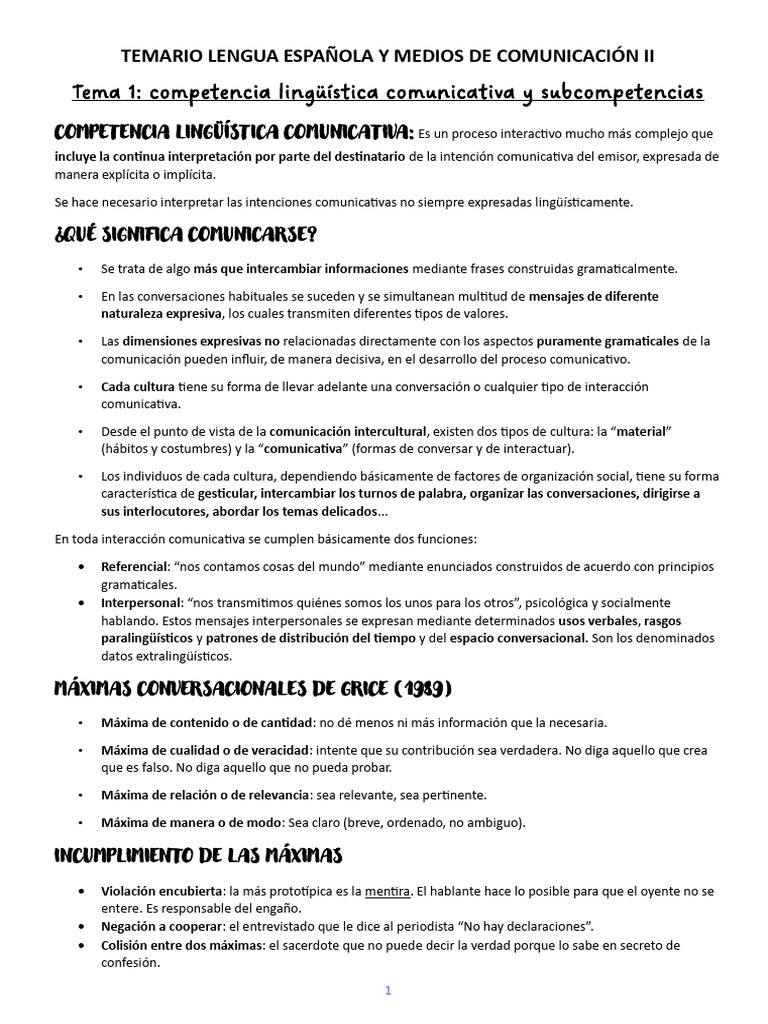 TEMARIO LENGUA Nebrija | PDF | Palabra | Comunicación